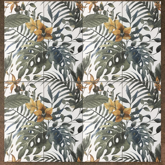 Orchid Tile 4panels Floral Tile - Jennoli Art